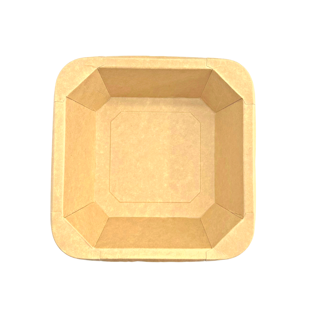 #1000S | 32oz Kraft Square Paper Container | 159x159mm Top - 300 Pcs ...