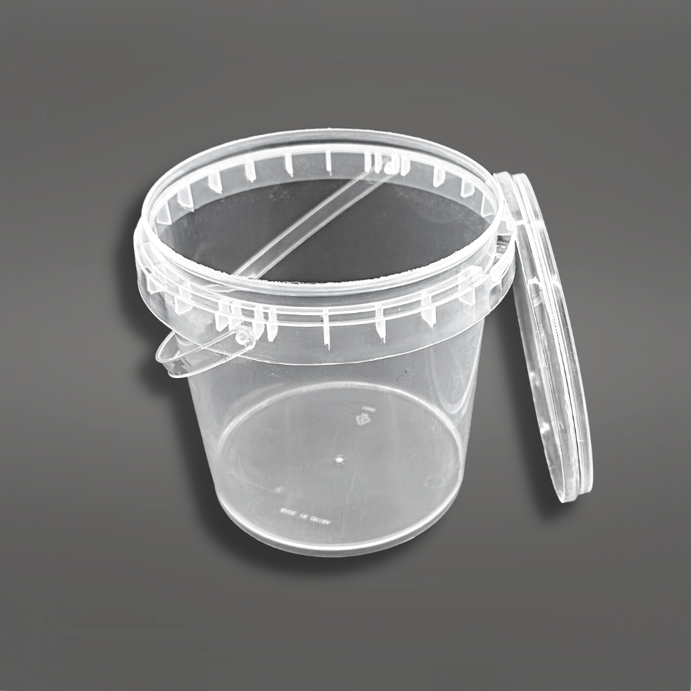 34oz Reusable Clear Plastic Bucket W/ Lid & Handle - 100 Sets – HD Bio Packaging