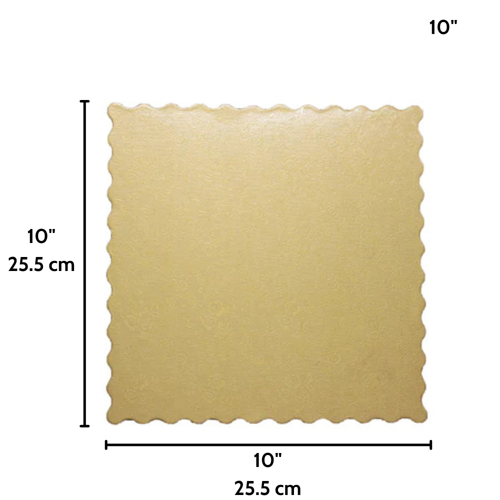 10" Golden Square Cake Paper Pad Cake Board - 100 Pcs – HD Bio Packaging