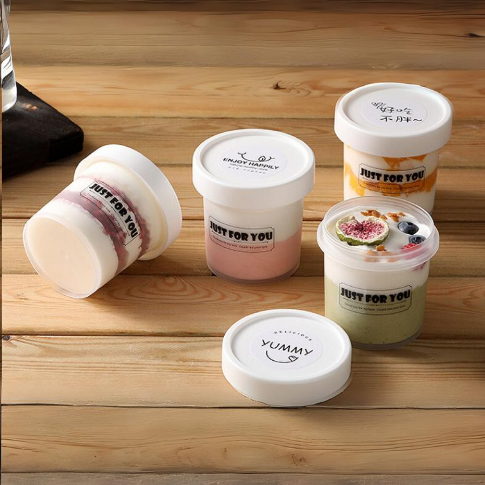 10oz 300ml Frosted Dessert Cup With White Cup Ice Cream Bottle-200 Set ...