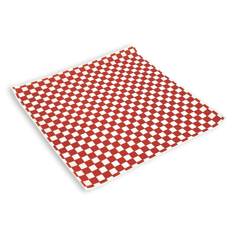 11.8x11.8" Grease Resistant Red Checker Liner Food Wrap Paper-2000 Pcs ...