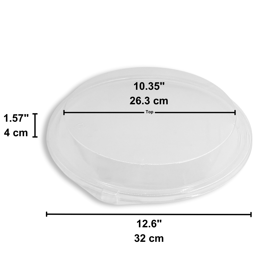 12.6" Clear Round Dome Lid Fit Golden Container (Lid Only) - 200 Pcs ...