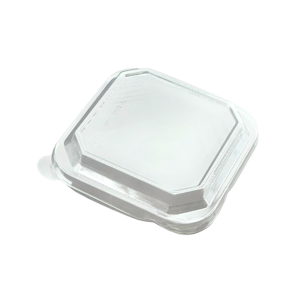 124x124mm Clear Square PET Lid | Fit 400S/500S Kraft Paper Container ...