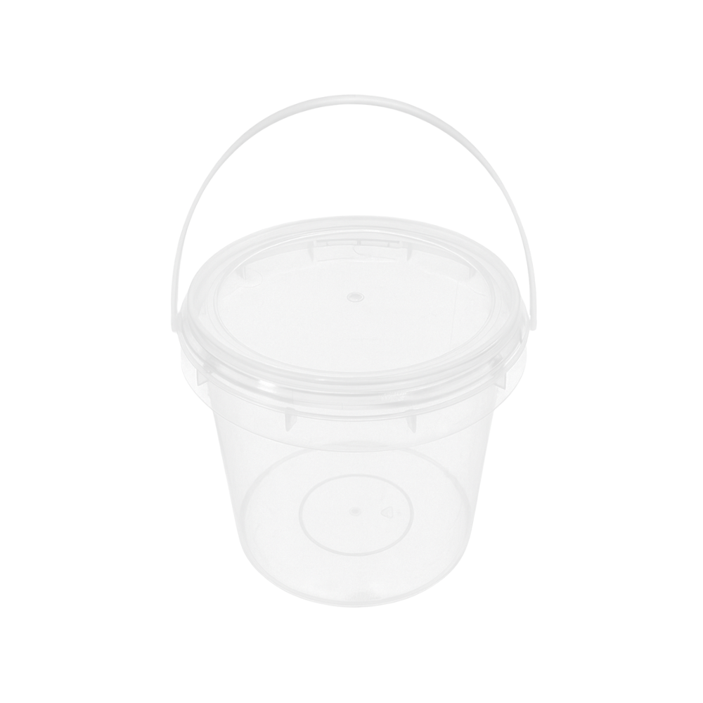 50oz Reusable Clear Plastic Bucket W/ Lid & Handle - 100 Sets – HD Bio ...