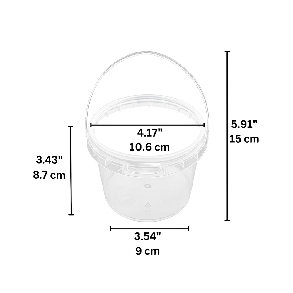 16oz Reusable Clear Plastic Bucket W/ Lid & Handle - 200 Sets – HD Bio Packaging