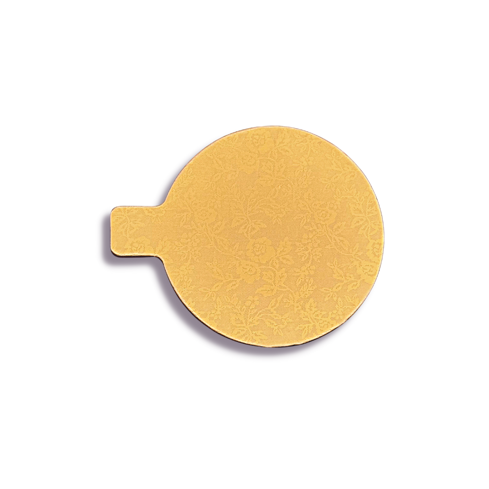 3.5" Golden Round Cake Paper Pad W/ Handle Cardboard Cake Base-400 Pcs ...