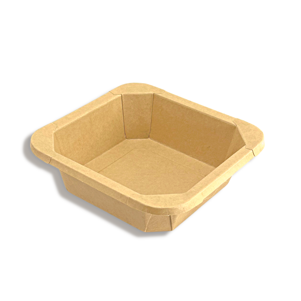 #300S | 10oz Kraft Square Paper Container | 107x107mm Top - 300 Pcs ...