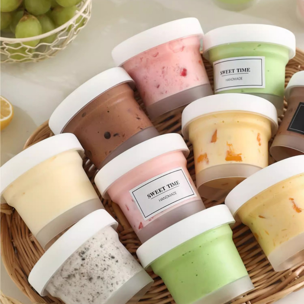 3oz 100ml Frosted Dessert Cup With White Cup Ice Cream Bottle-200 Sets ...