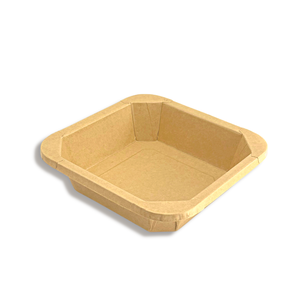 #400S | 13.5oz Kraft Square Paper Container | 124x124mm Top - 300 Pcs ...