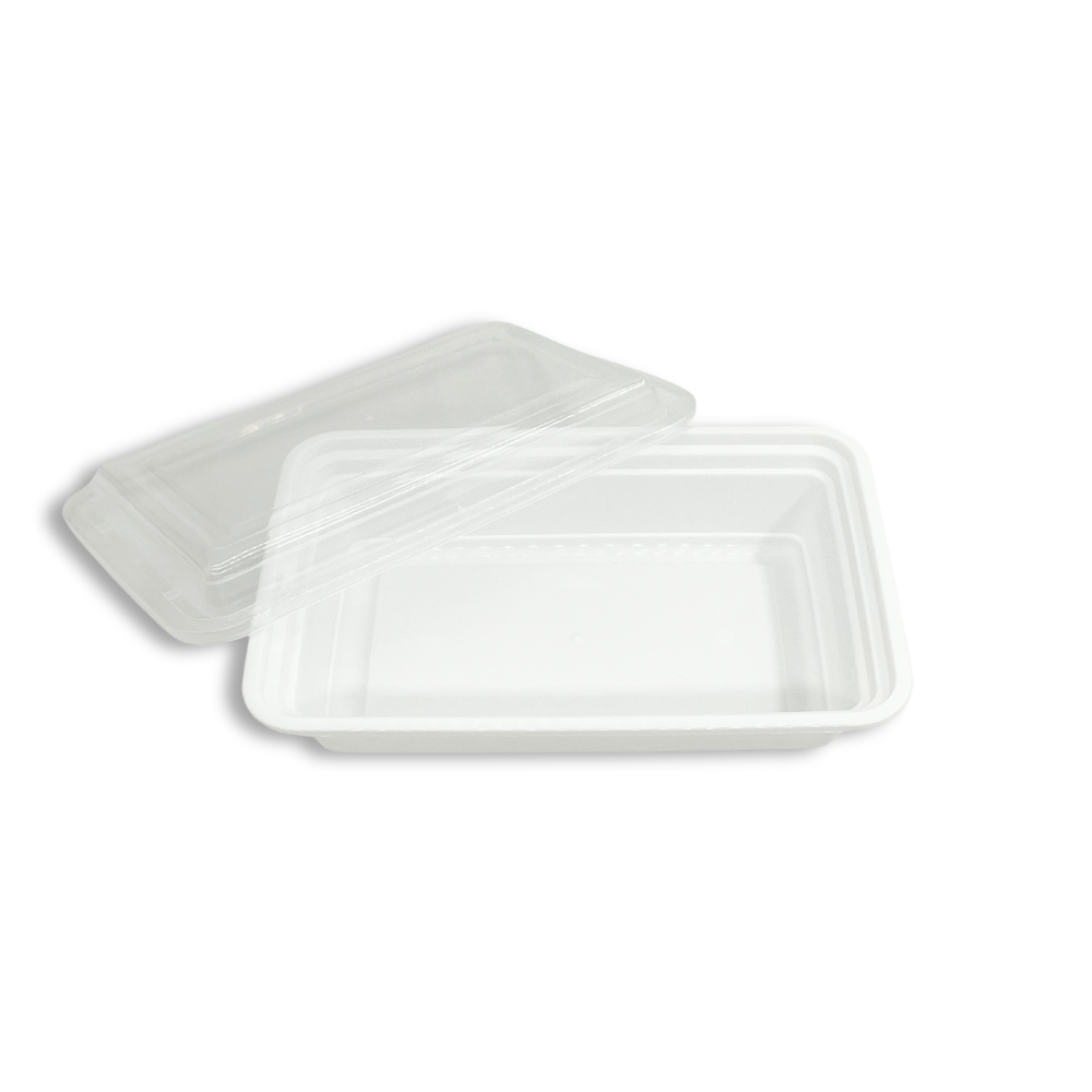 RE-32 | HD 32oz Microwaveable White Rectangular To Go Container W/ Lid ...