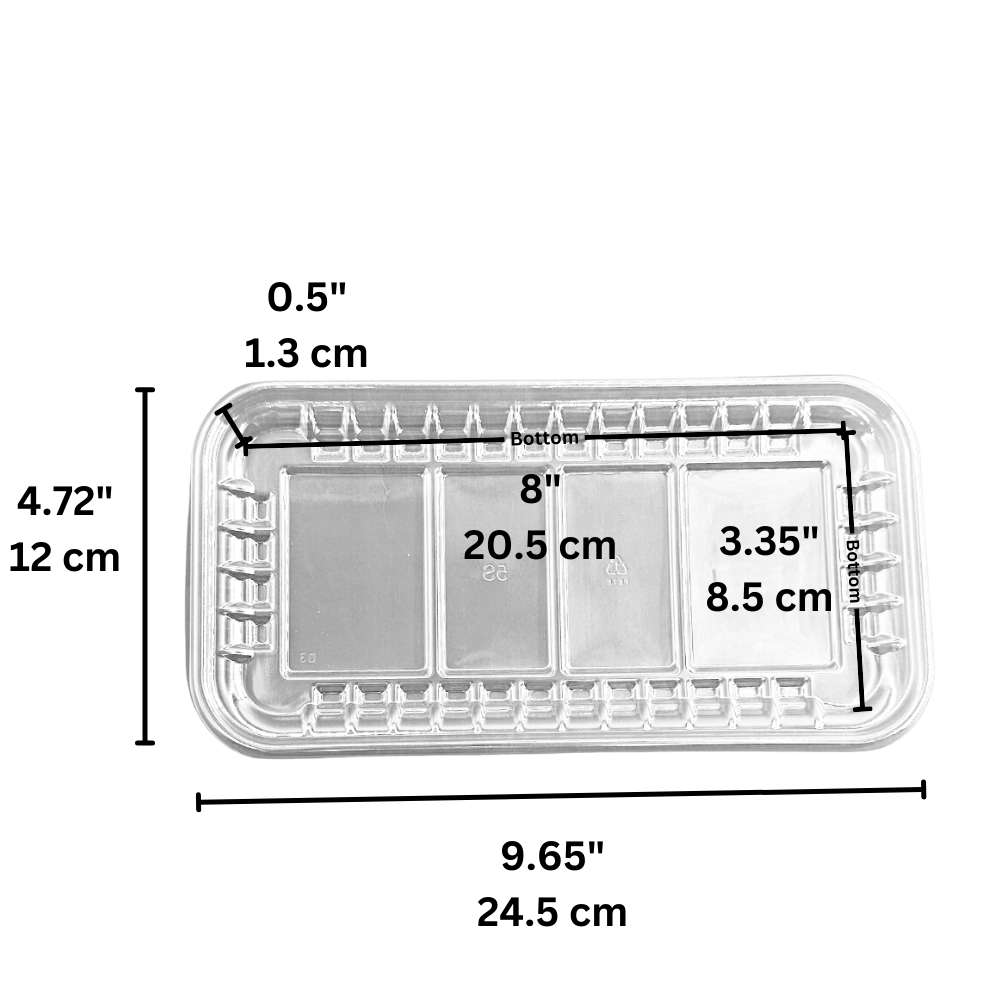 #5S PET Clear Sushi Tray Meat Tray | 9.65x4.72x0.5" – HD Bio Packaging