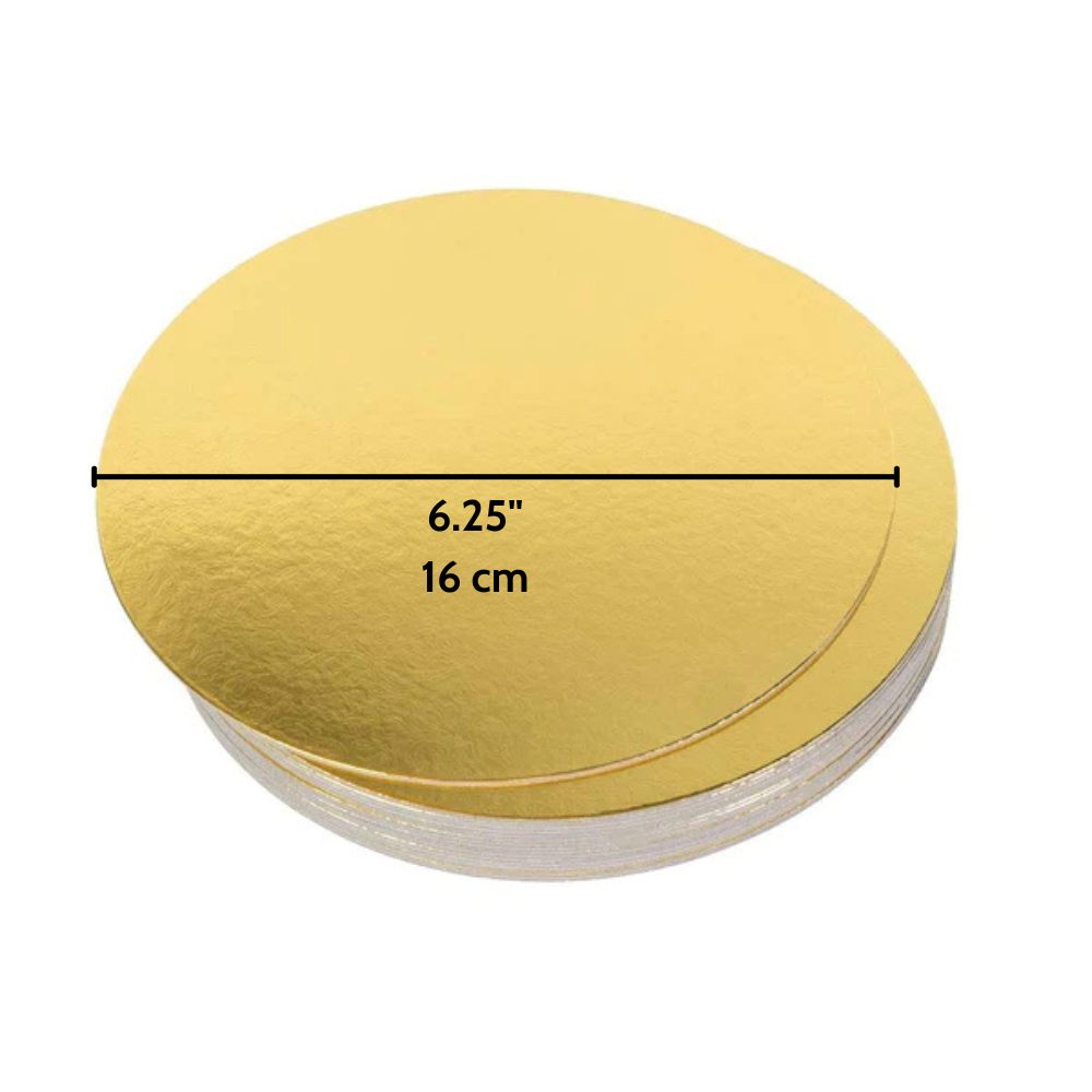 6.25" Golden Round Cake Paper Pad Cardboard Cake Base - 50 Pcs – HD Bio ...