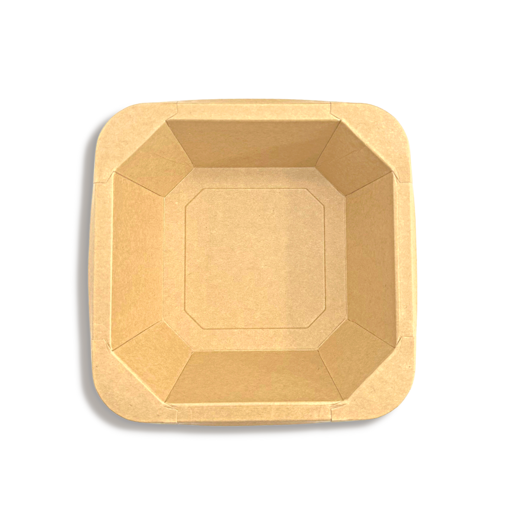 #750S | 25oz Kraft Square Paper Container | 134x134mm Top - 300 Pcs ...