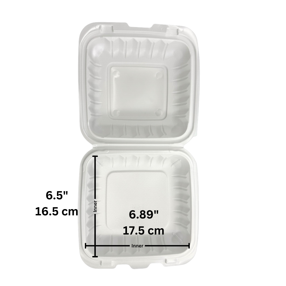 #781 | Microwavable PP Square Clamshell Container W/Hole 7.8x7.8x2.83 ...