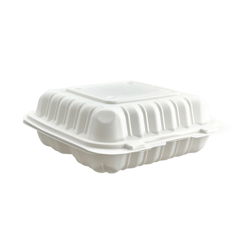 #783 | PP Square Clamshell Container W/ Hole 3 Compart | 7.8x7.8x2.83 ...