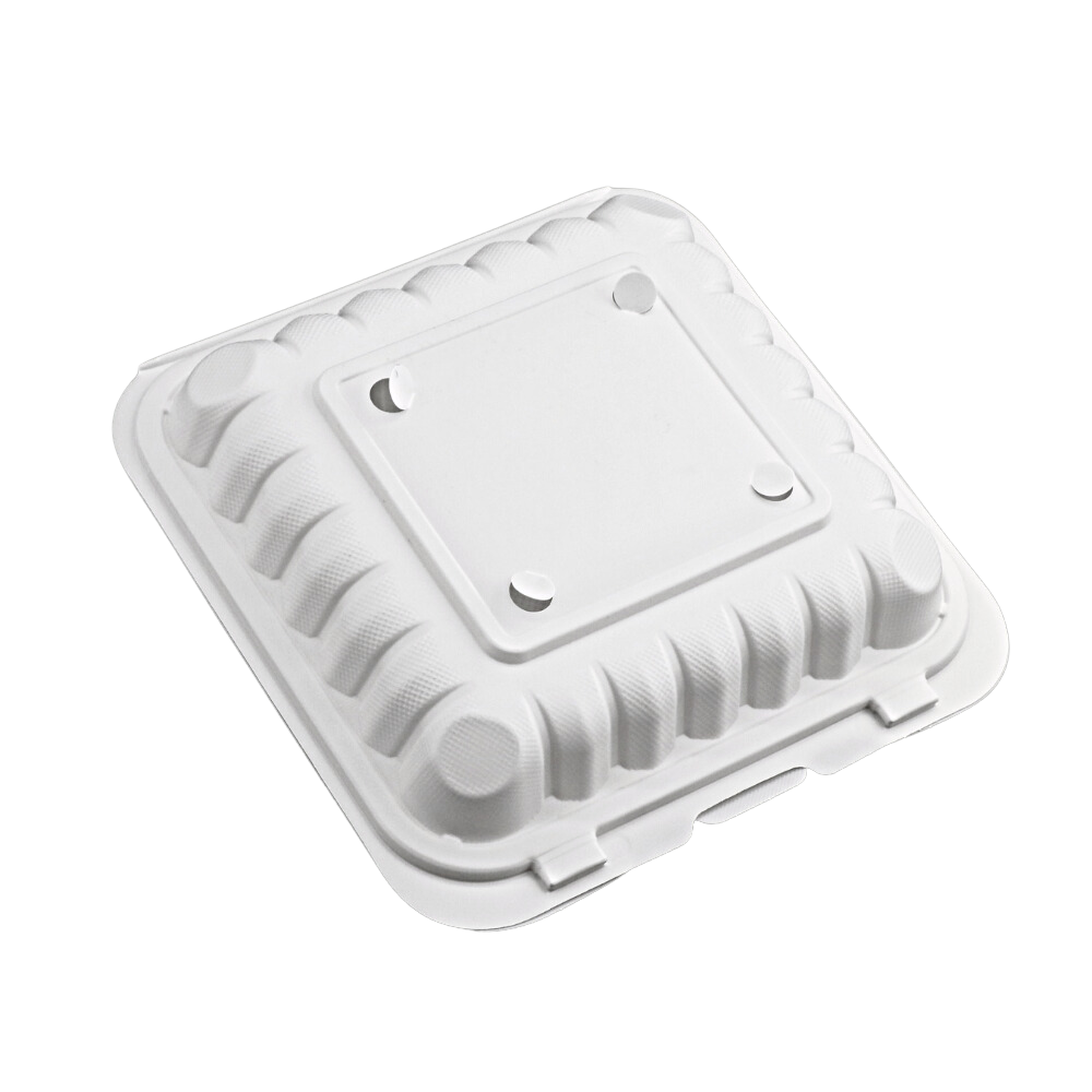 #81 | Microwavable PP Square Clamshell Container W/Hole 8x8x3"-150 Pcs ...