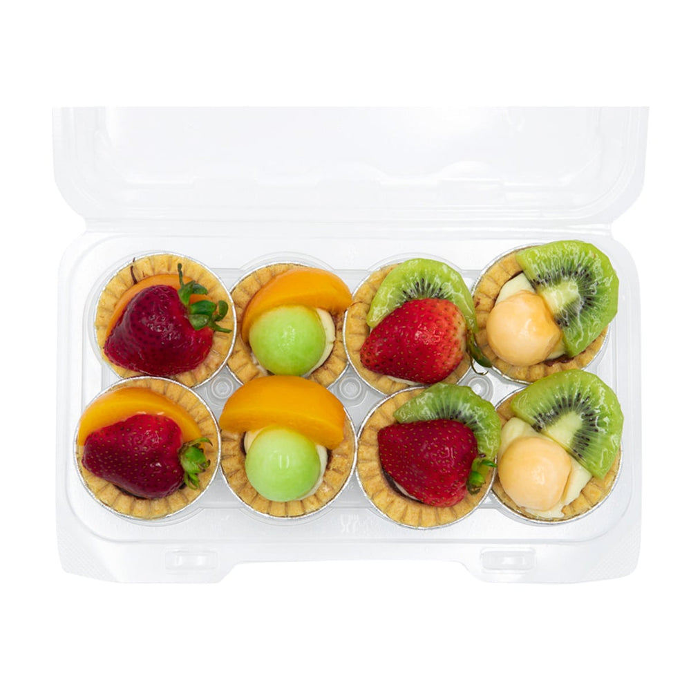 F1380 PET 8-Pack Egg Tart Clear Rectangular Hinged Container - 200 Pcs ...