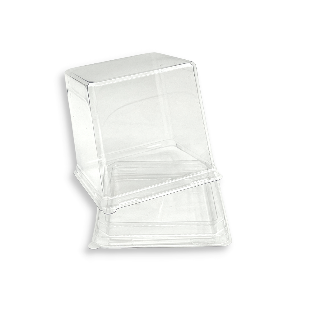 Clear PET Square Cake Box W/ Lid | 3.54x3.35x3.86" – HD Bio Packaging