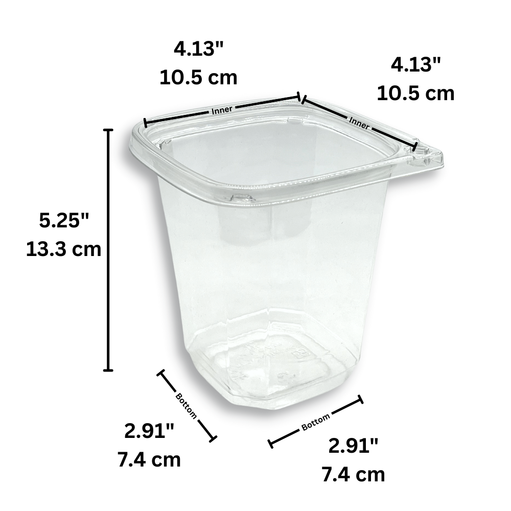 DC-32 32oz PET Clear Safety Lock Square Container (Base Only)-500 Sets ...