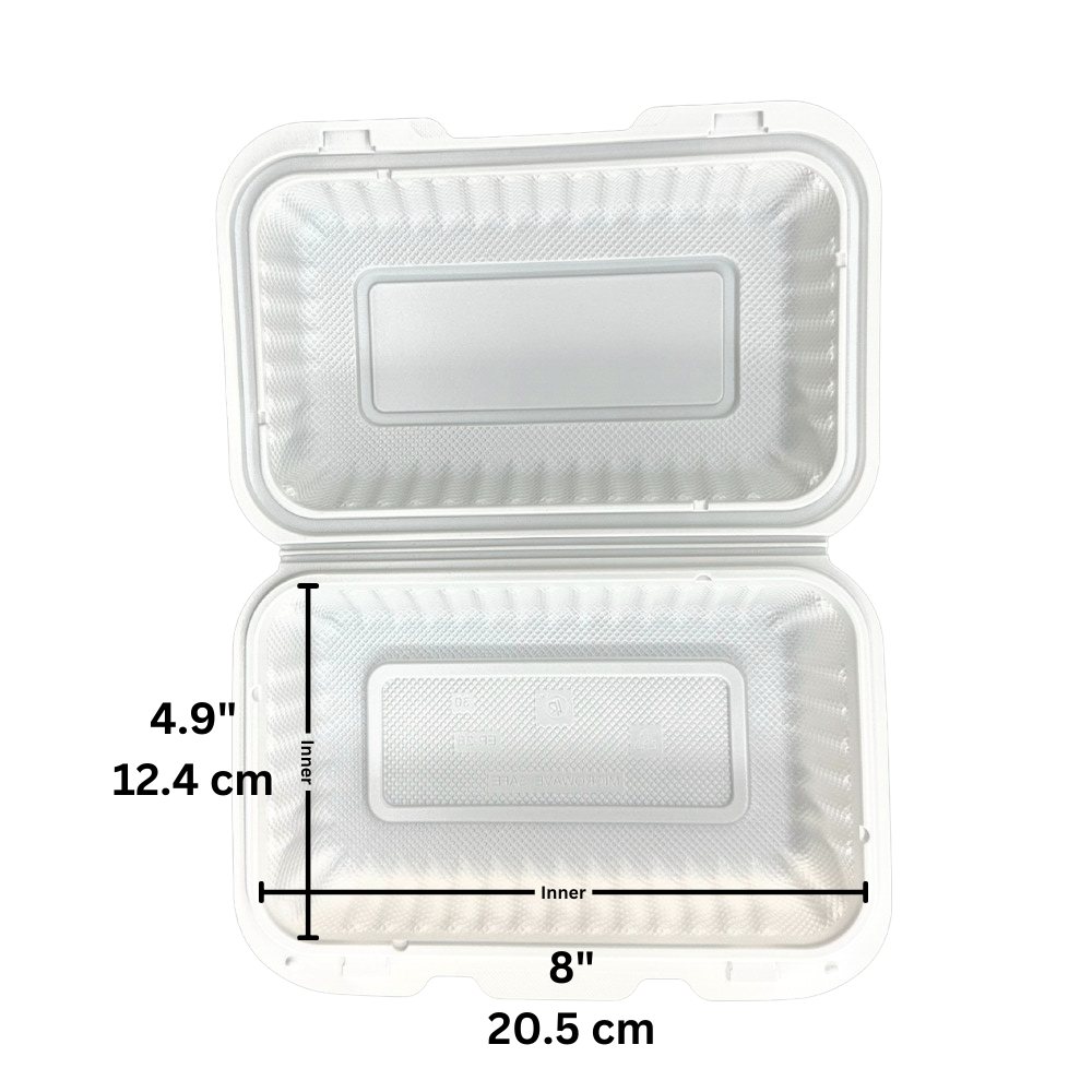 #EP28 Microwavable White Rectangular Clamshell Food Container-150 Sets ...