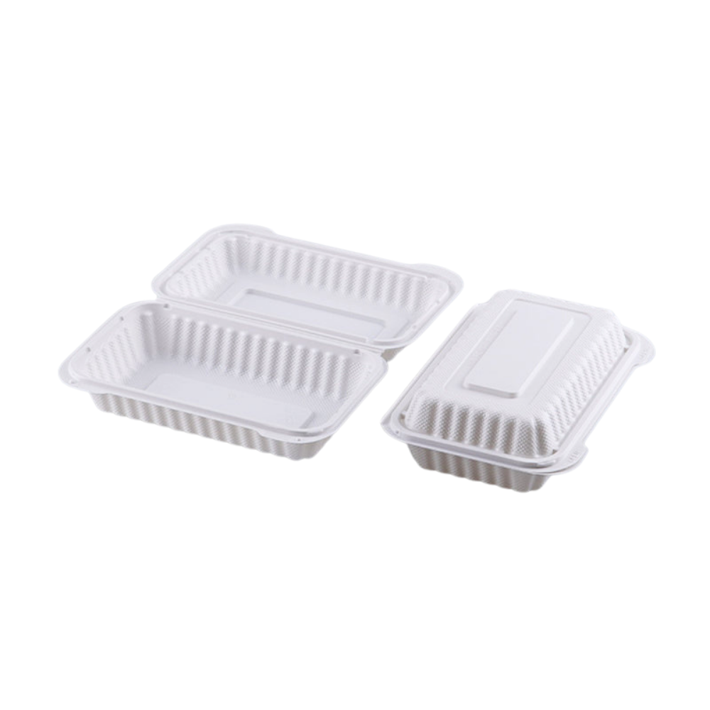 #EP28 Microwavable White Rectangular Clamshell Food Container-150 Sets ...
