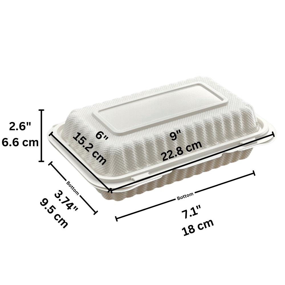 #EP28 Microwavable White Rectangular Clamshell Food Container-150 Sets ...