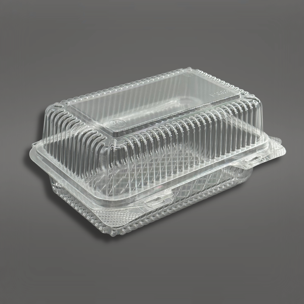 F1003 PET Clear Rectangular Hinged Container 8.43x6.1x3.74" - 200 Pcs ...