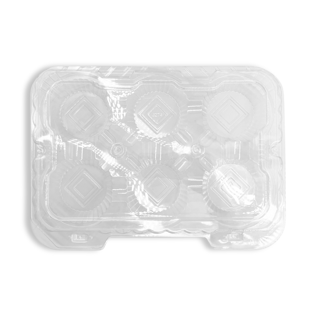 F1109 PET | 6 Egg Tart Clear Rectangular Hinged Container – HD Bio ...