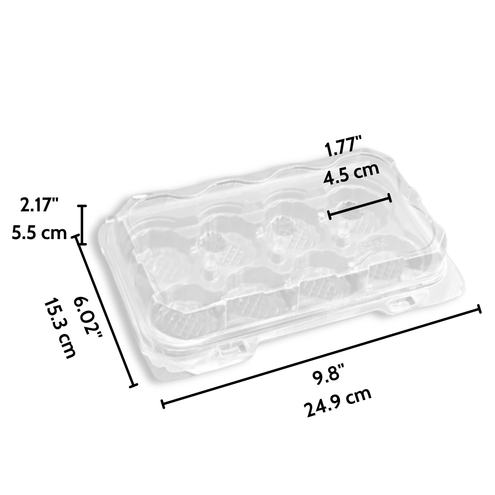 F1380 PET 8-Pack Egg Tart Clear Rectangular Hinged Container - 200 Pcs ...