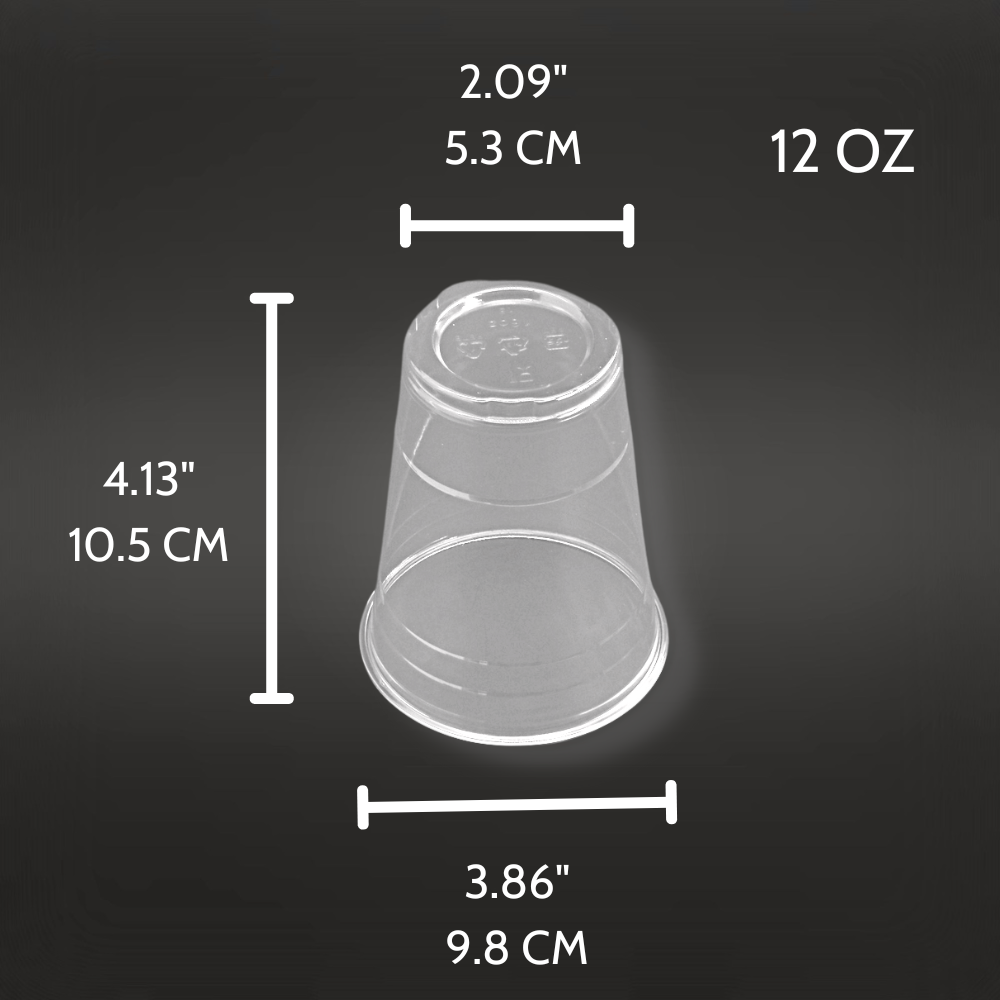 XT 12oz Plastic PET Take Out Clear Cold Drink Cup 98mm Top - 1000 Pcs ...