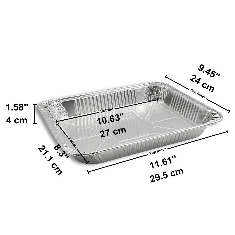 HD Half Size Steam Table Shallow Rectangular Aluminum Foil Container – HD Bio Packaging