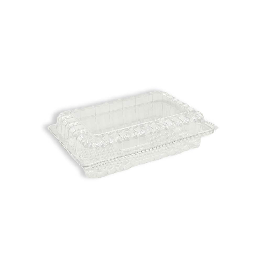 J044 | Clear Rectangular Hinged Container | 8.86x6x2.28" – HD Bio Packaging