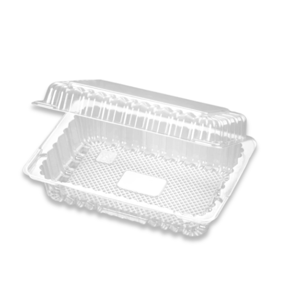 J046 | Clear Rectangular Hinged Container | 8.86x6x2.78" – HD Bio Packaging