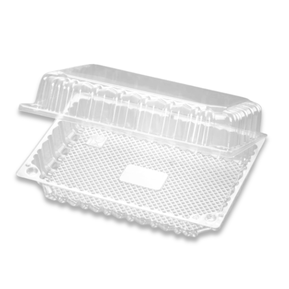 J052 Clear Rectangular Hinged Container Wholesale 9.45x6.65x3"-200 Pcs ...