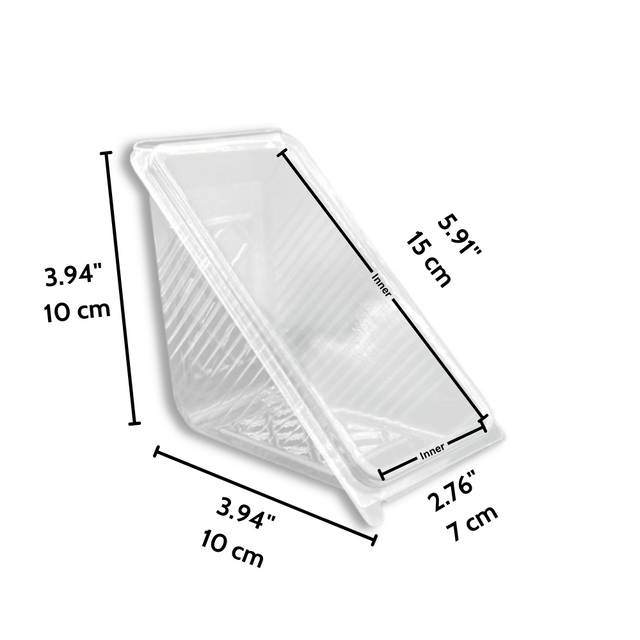 J106 Clear Triangular Hinged Sandwich Container 5.91x2.76x3.94"-500Pcs ...