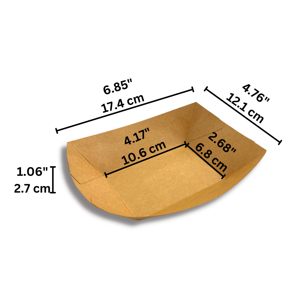 JH-BST04 | 2lb Grease-Proof Kraft Paper Food Tray – HD Bio Packaging