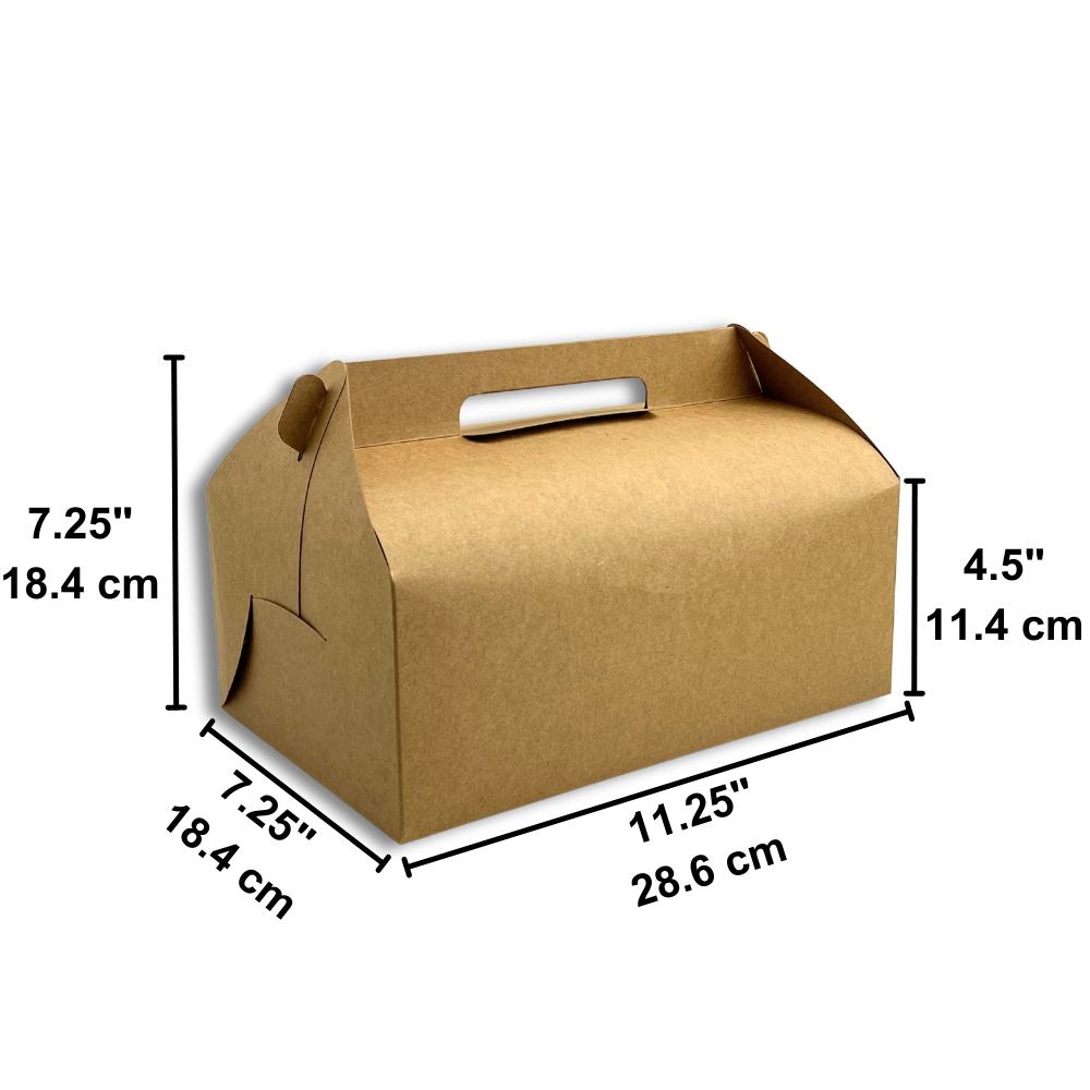 Kraft Cake Paper Box Pastry Box W/ Handle | 11.25x7.25x4.5" – HD Bio ...