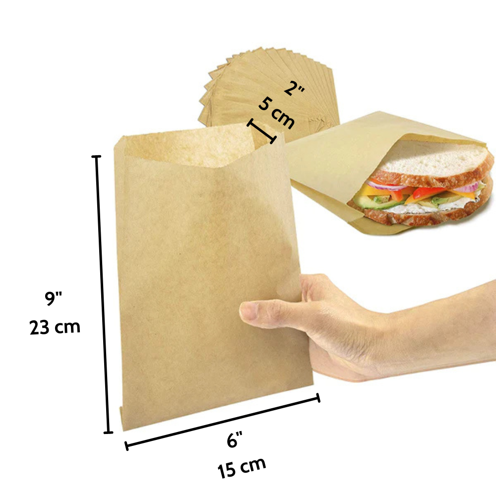 Eco-Friendly Kraft Paper Gusseted Sandwich Bag | 6x2x9" - 1000 Pcs – HD ...