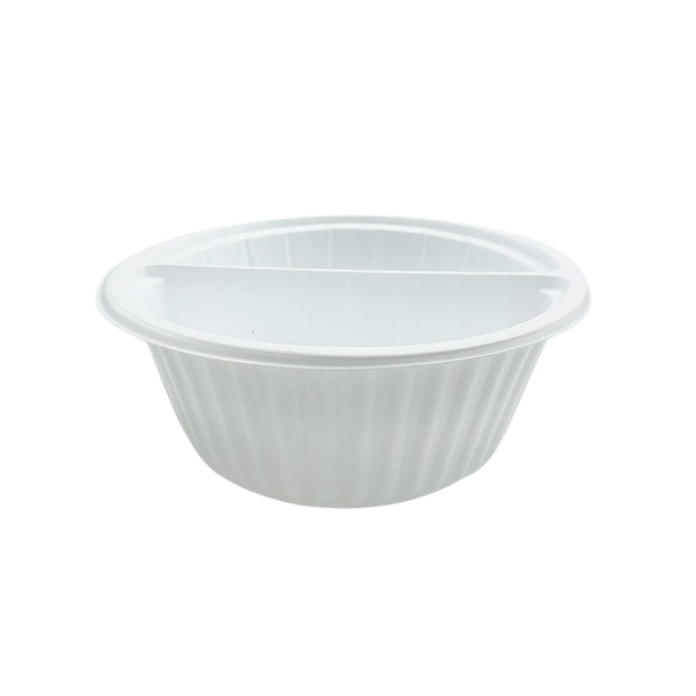 Microwaveable PP White Bowl W/ 2 Compartment Insert (Base + Insert ...