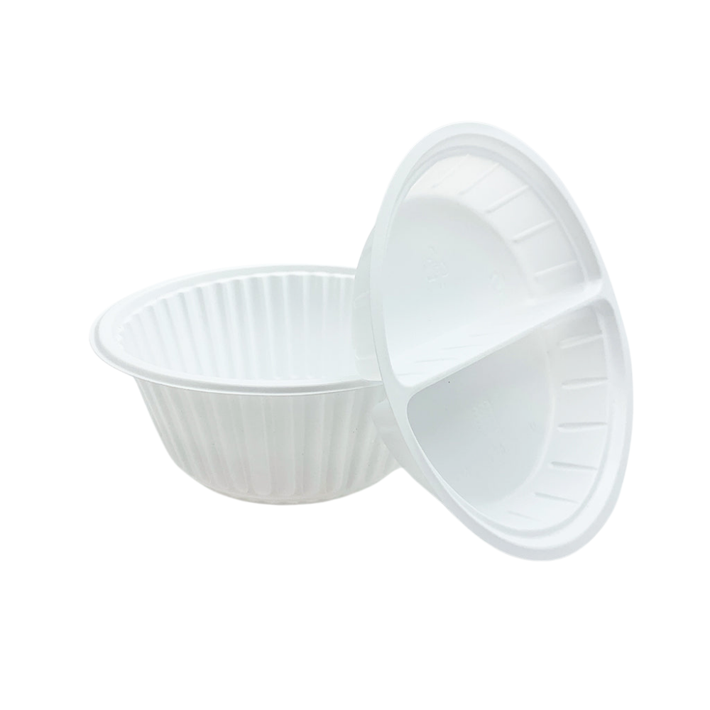 Microwaveable PP White Bowl W/ 2 Compartment Insert (Base + Insert ...