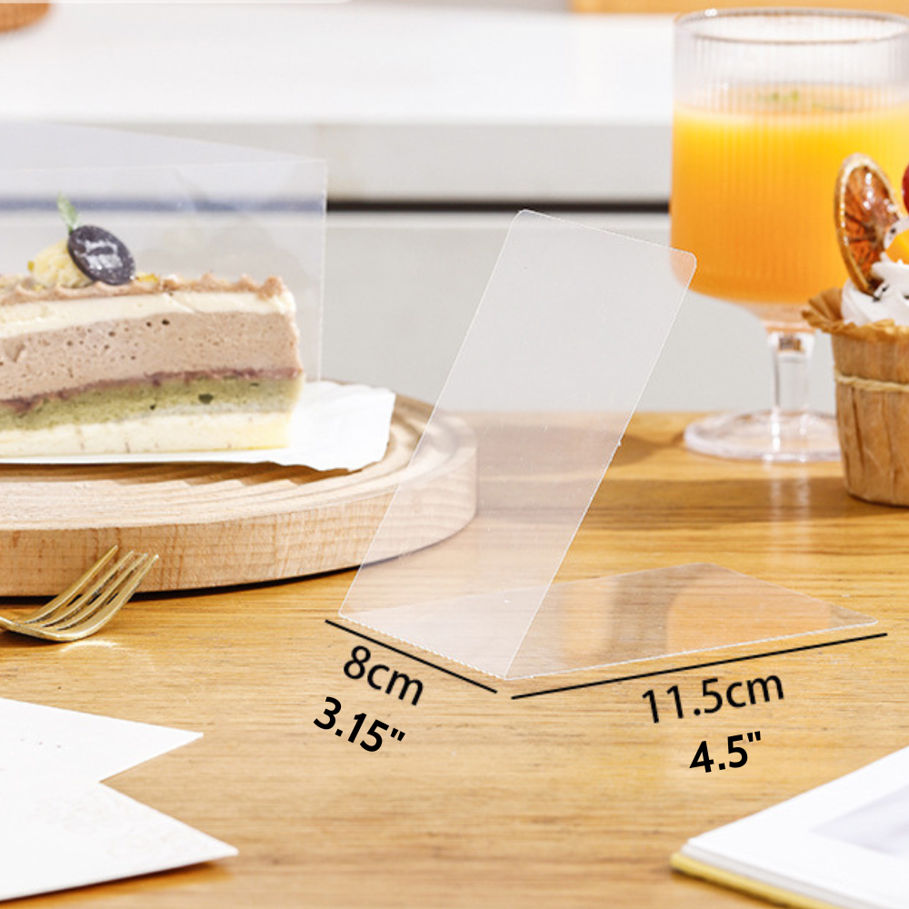 Plastic Clear Thick Slice Triangle Cake Wrap Film | 4.5x3.15"-100 Pcs ...