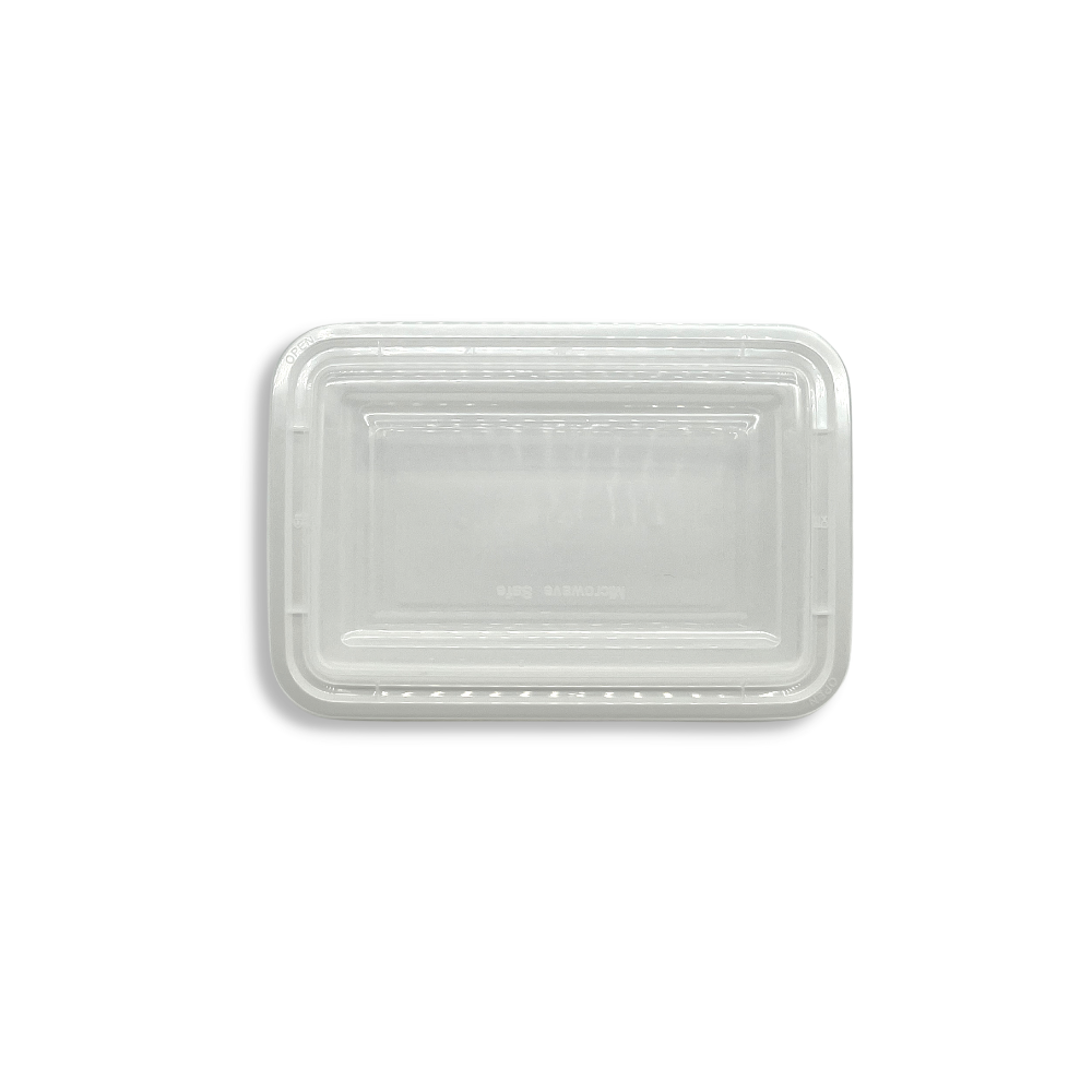 RE-24 HD 24oz Microwaveable White Rectangular To Go Container With Lid ...
