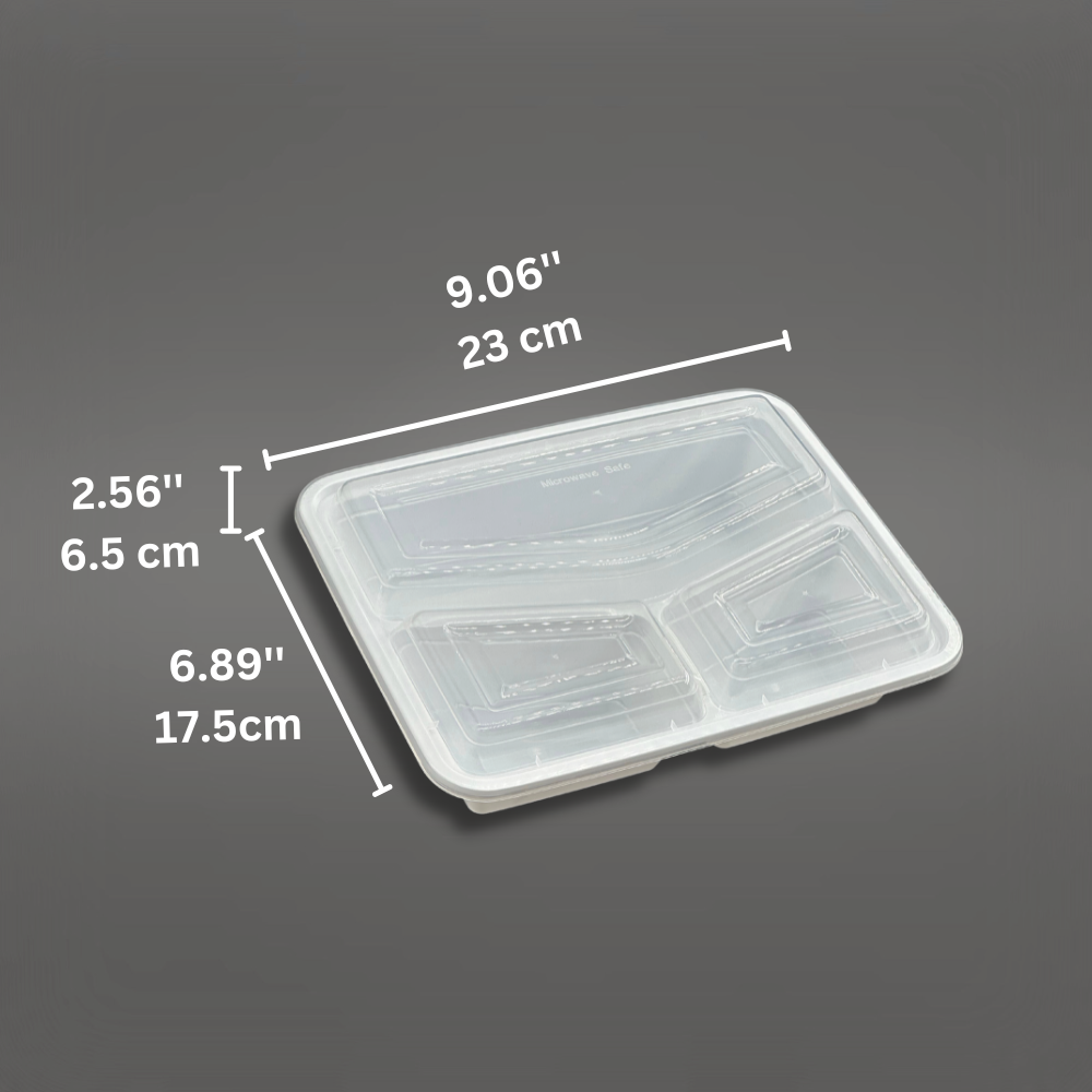RE-342 (w/Regular) White 3 Compt. Rect. Plastic Container – HD Bio ...