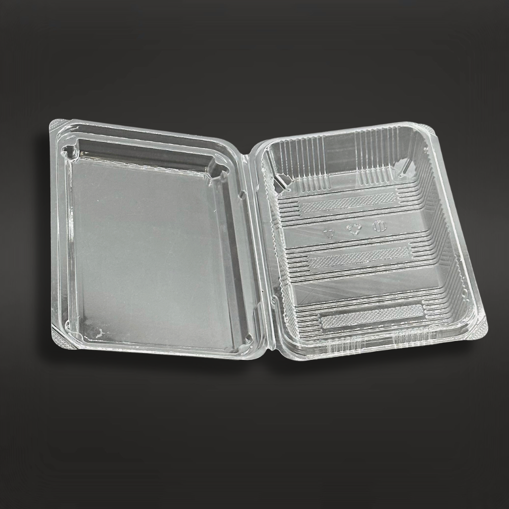 SSC-5B Clear PET Rectangular Hinged Sushi Container 7.8x5.3x2"-200 Pcs ...