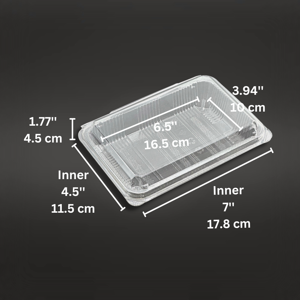SSC-5B Clear PET Rectangular Hinged Sushi Container 7.8x5.3x2"-200 Pcs ...