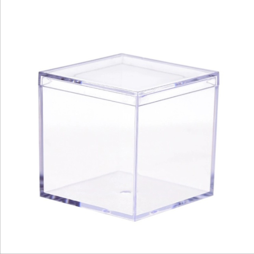 Square Acrylic Clear Cake Container W/ Lid | 2.36x2.36x2.36" – HD Bio ...