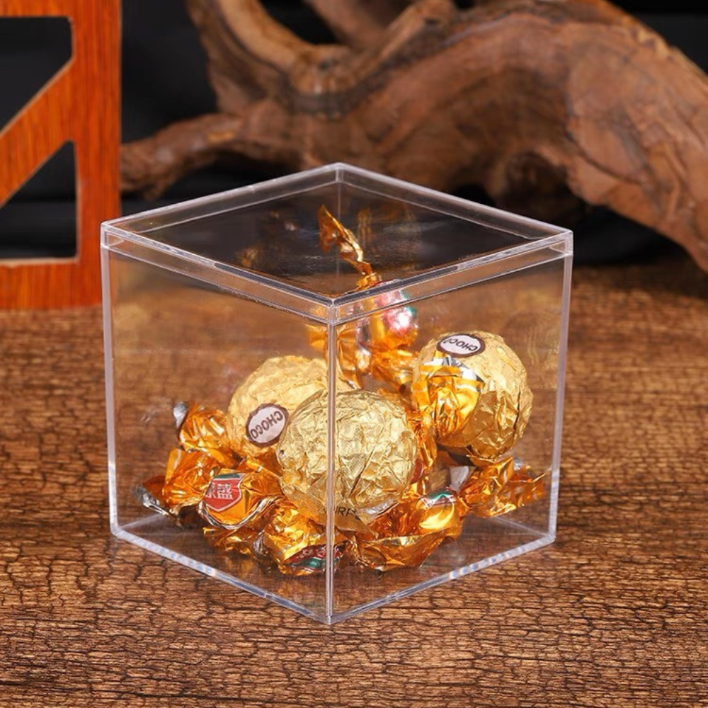 Square Acrylic Clear Cake Container W/ Lid | 2.36x2.36x2.36" – HD Bio ...