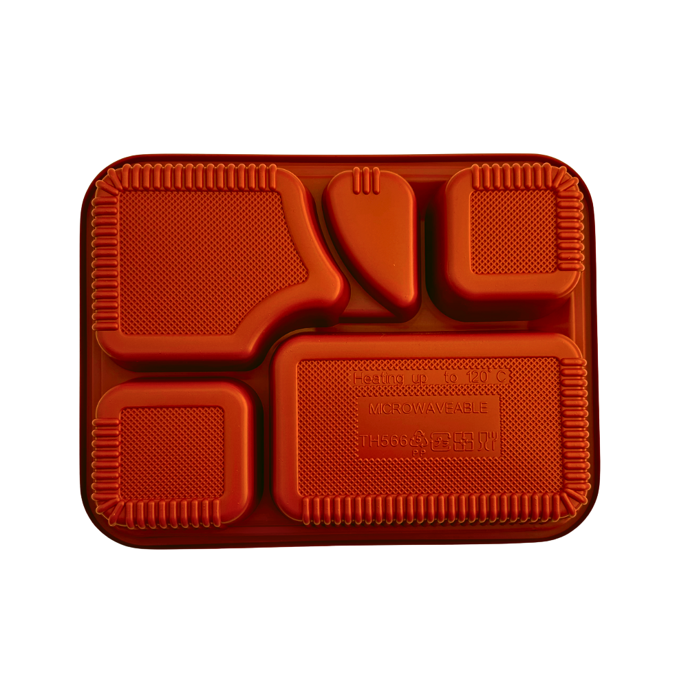 ATCLH32 | Red Rectangular Take Out Bento Box 5 Compartment-300 Pcs – HD ...