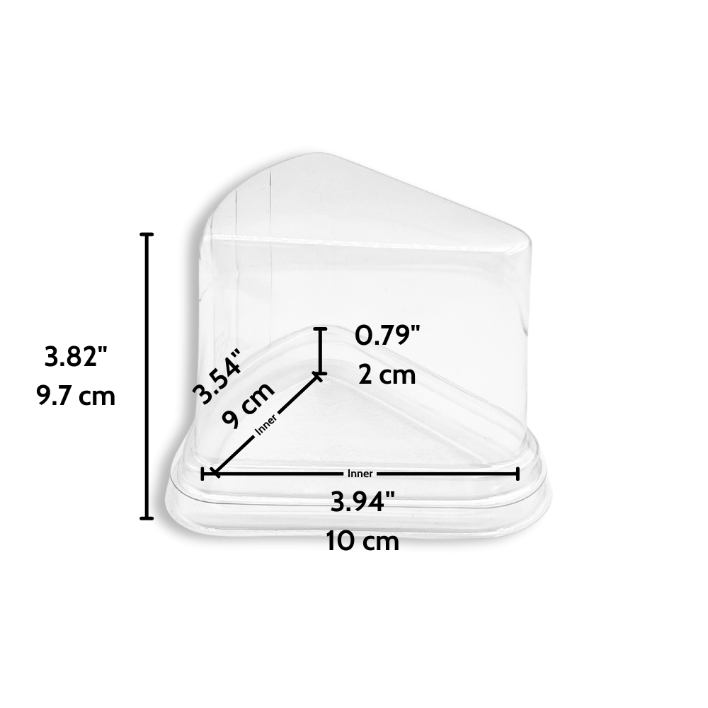 Triangular Clear Cake Slice Tray W/ Lid | 3.94x3.54x3.82" – HD Bio ...