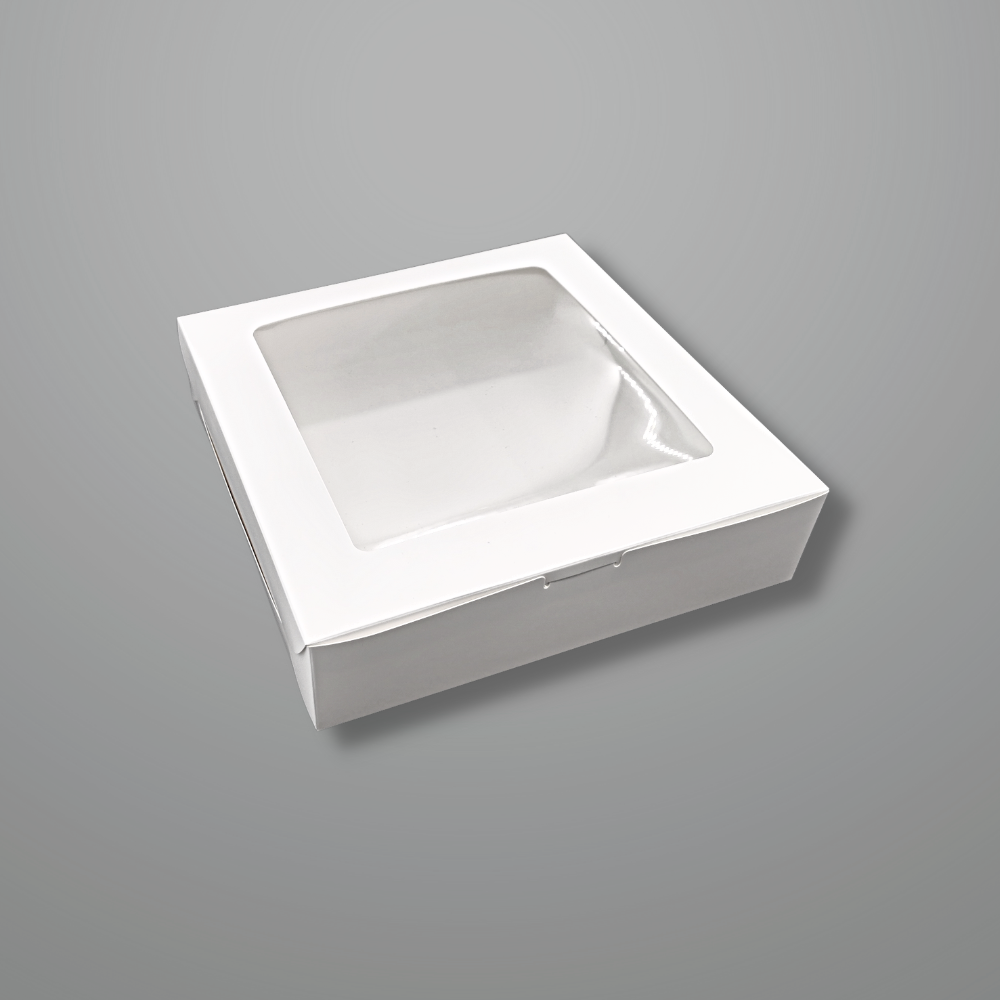 10x10x2.5" White Cake Paper Box W/ Window Paperboard Cake Bakery Boxes ...